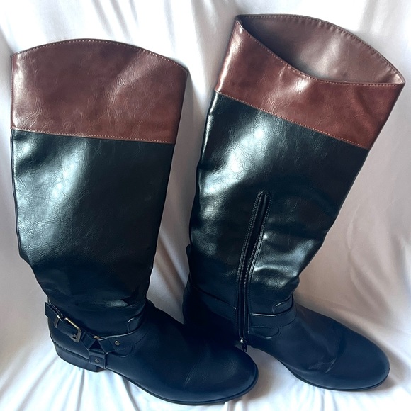 Rampage | Shoes | Womens Rampage Black And Brown Riding Boots | Poshmark
